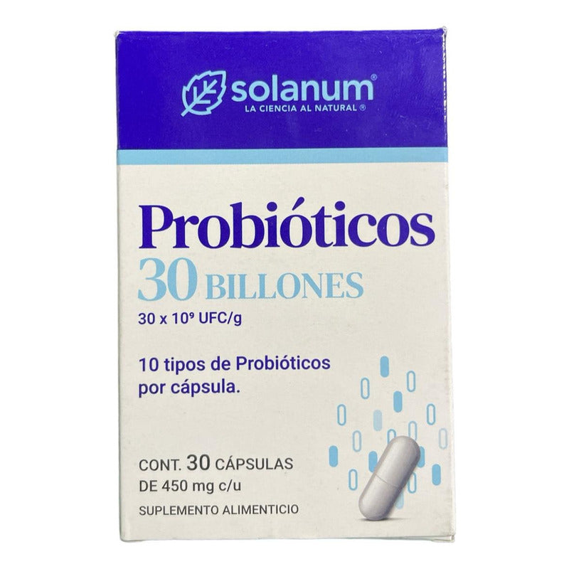 Solanum Probióticos 30 Billones 10 Tipos Por Capsula 30cp